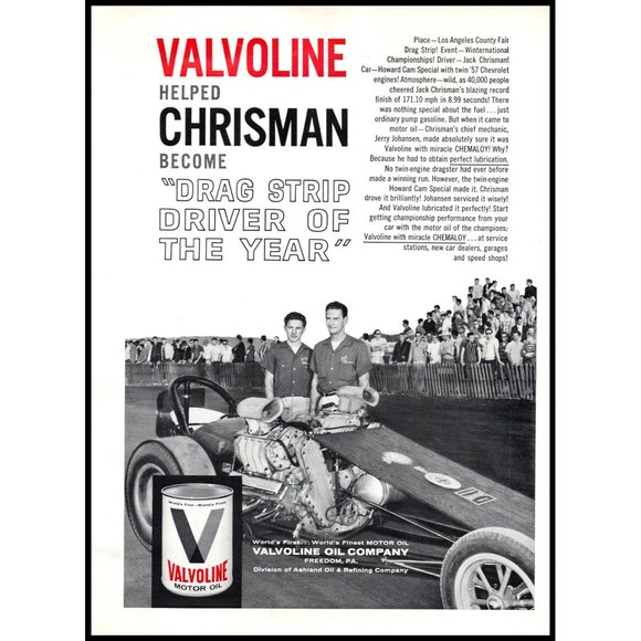 Valvoline | Art | 961 Valvoline Motor Oil Can Vintage Print Ad Chrisman ...